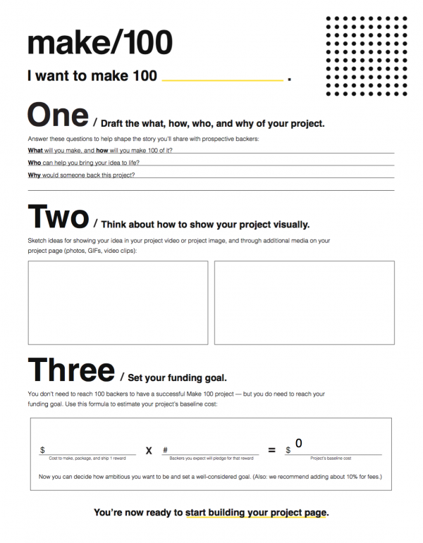 Make 100 for Kickstarter – Willa Koerner